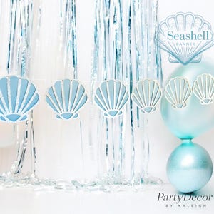 Seashell Banner: Glitter Coastal Bachelorette Party Decorations - Etsy