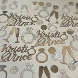 Personalized Confetti W/ 2 Names 100 Pcs she Said Yes Confetti ...