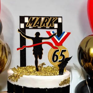 Custom Runner Cake Topper| Personalized Cake Topper With Name and Age ...