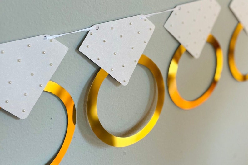Custom Ring Banner Engagement Decorations, Engagement Party Gols ...
