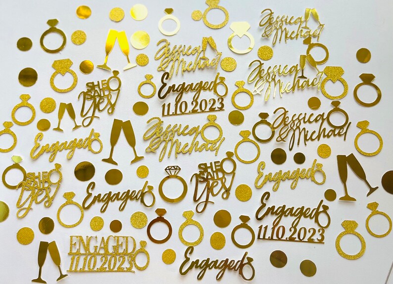 Personalized Confetti W/ 2 Names 100 Pcs she Said Yes Confetti ...