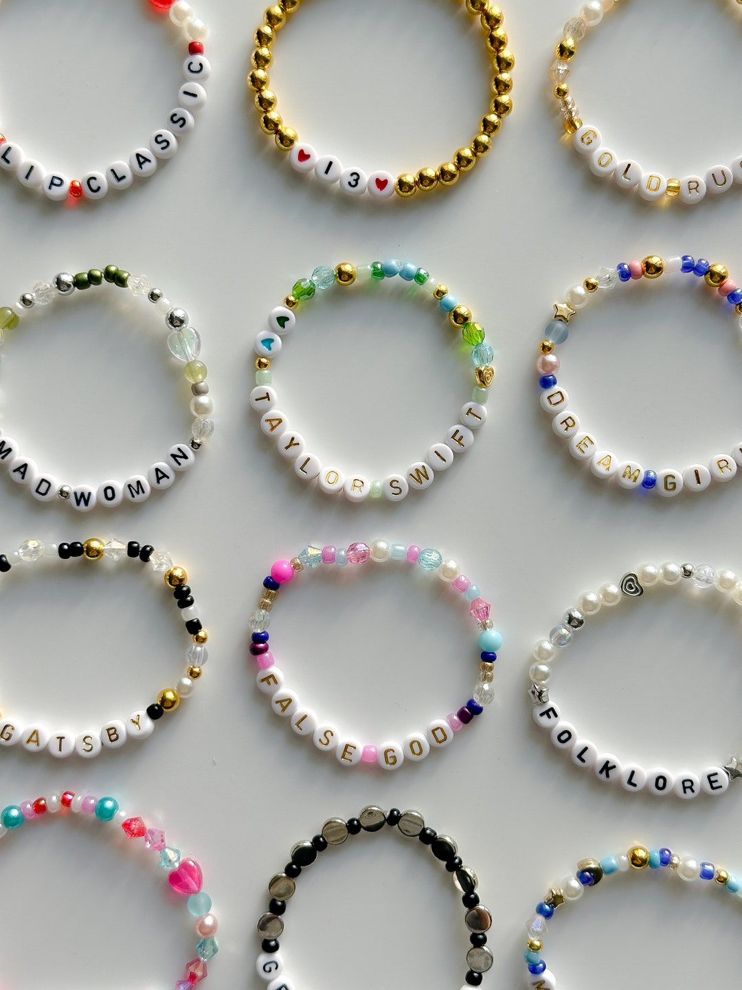 Eras Tour Friendship Bracelets bundle of 3, 4, or 5 Custom Personalized ...