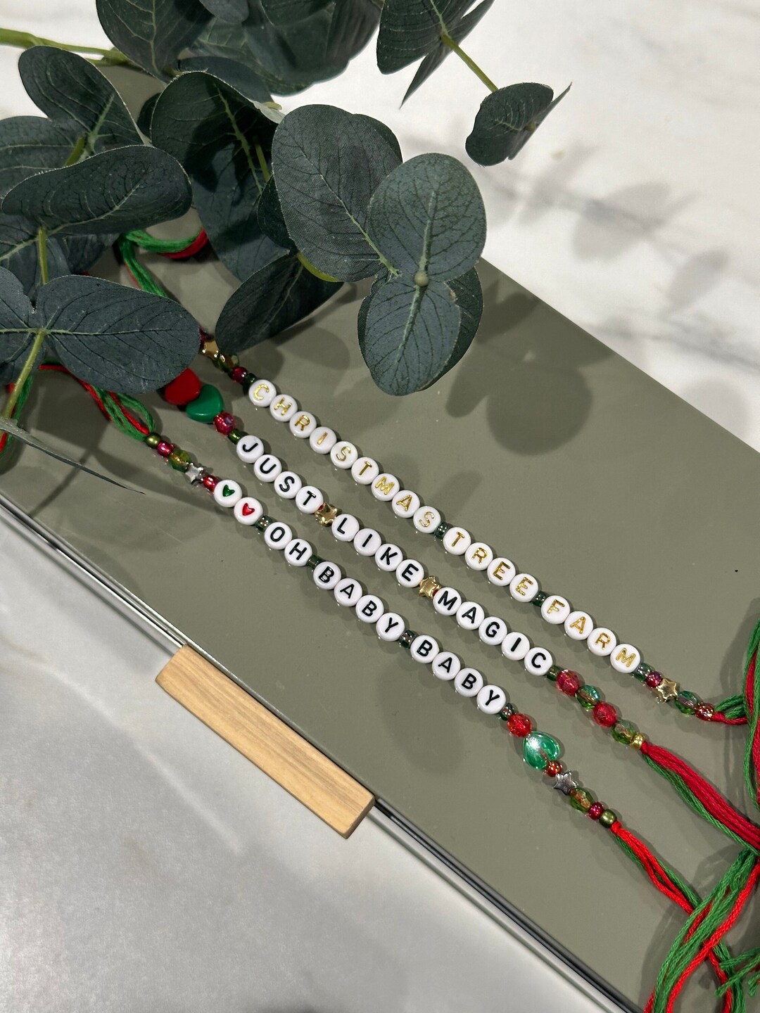 Christmas/holiday Friendship Bracelets adjustable bundle of - Etsy