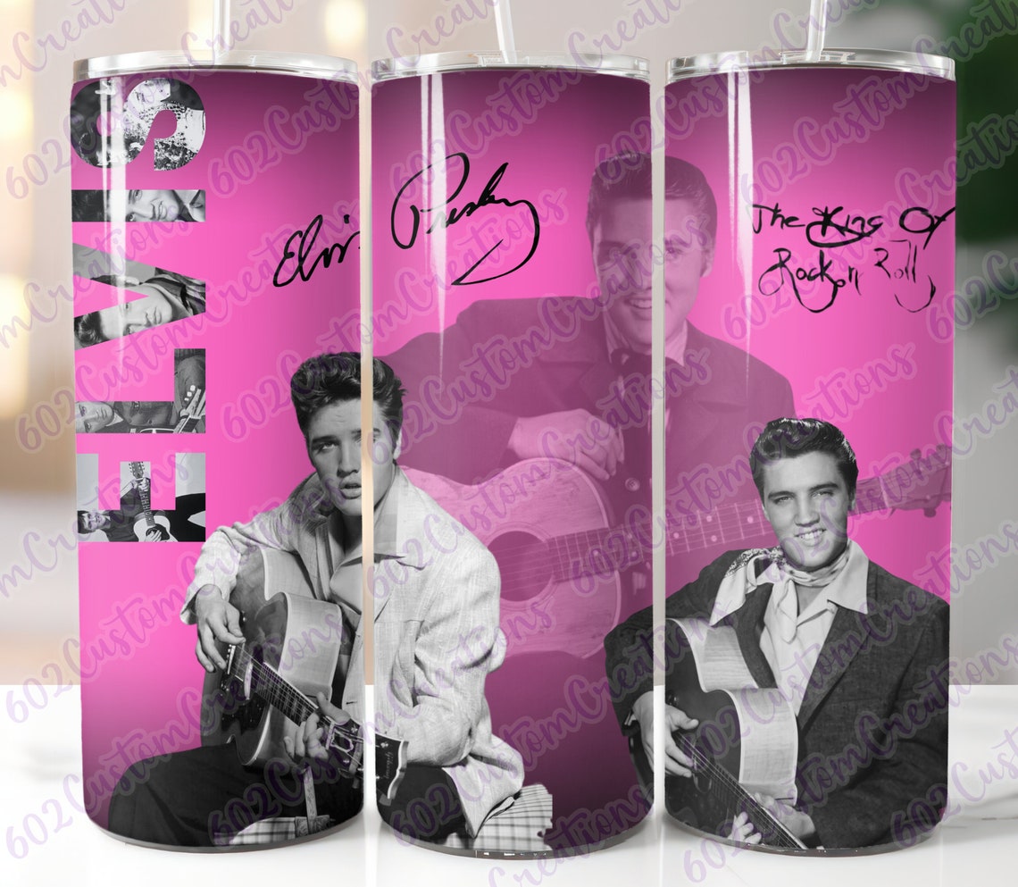 Elvis Presley PNG Tumbler Wrap | Sublimation | the King of Rock and ...