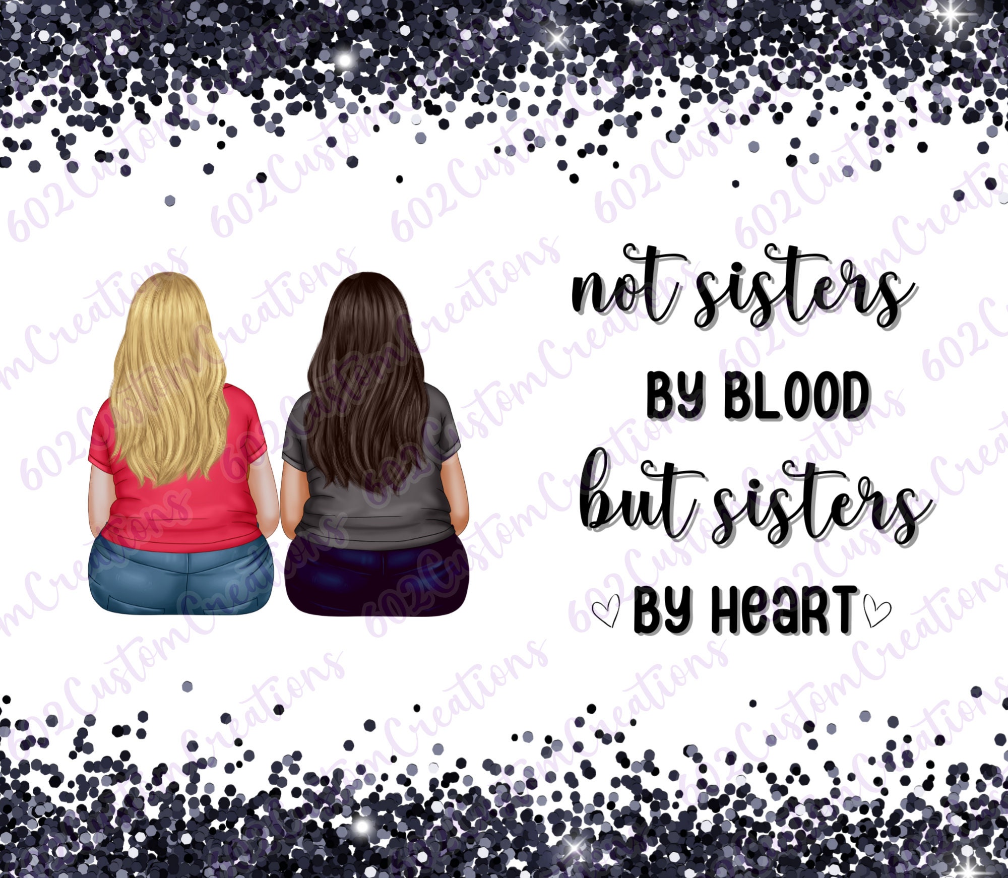 Best Friend Besties Tumbler Wrap PNG Sublimation Not Sisters - Etsy