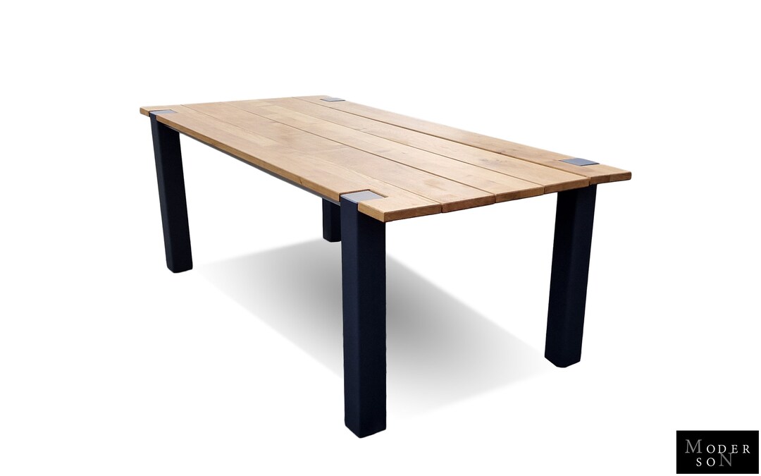 Garden Table Solid Oak Stainless Steel Powder-coated Free Choice of ...