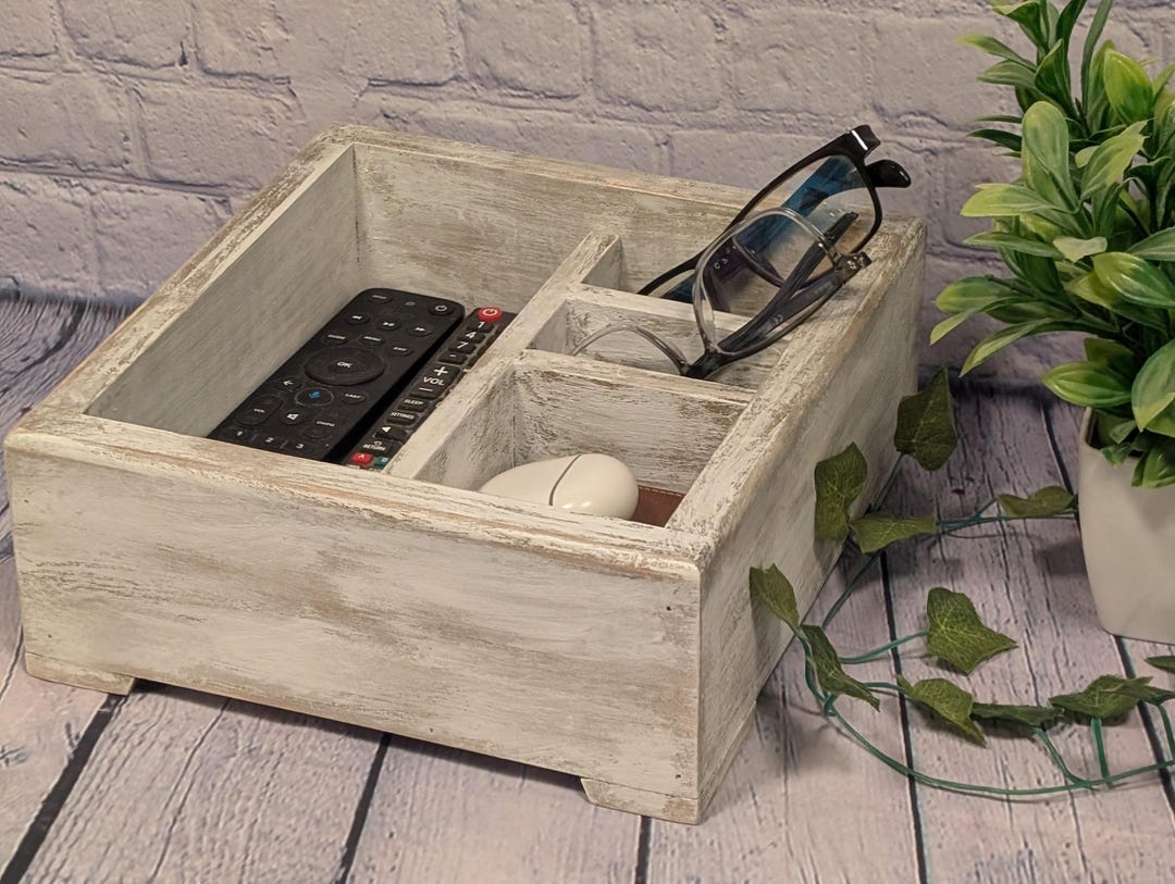 Farmhouse Rustic Wooden Organizing Box | Home Decor | Farmhouse Decor ...