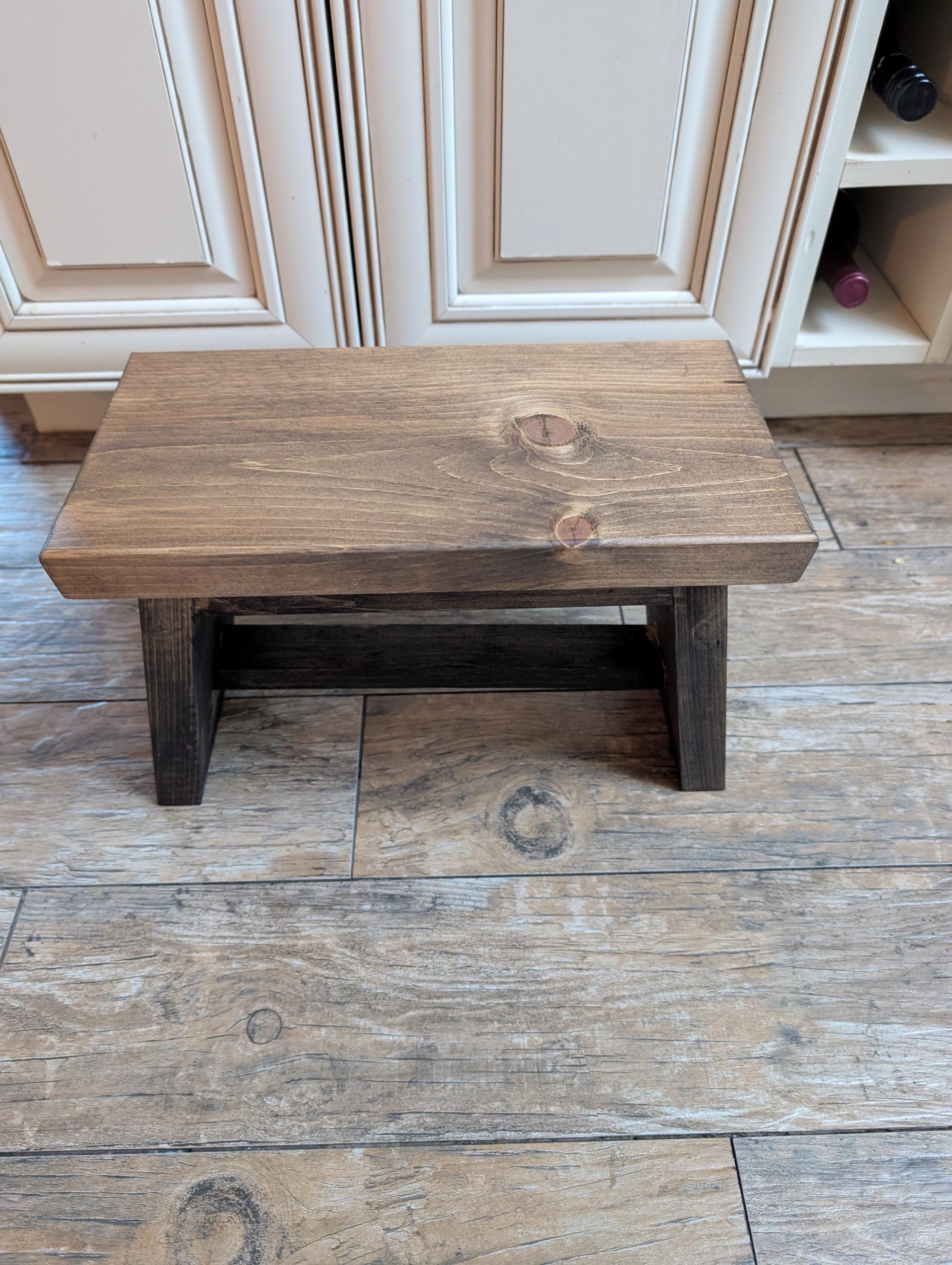 Handcrafted Rustic Wooden Step Stool: Farmhouse Kitchen Decor (14x7 ...