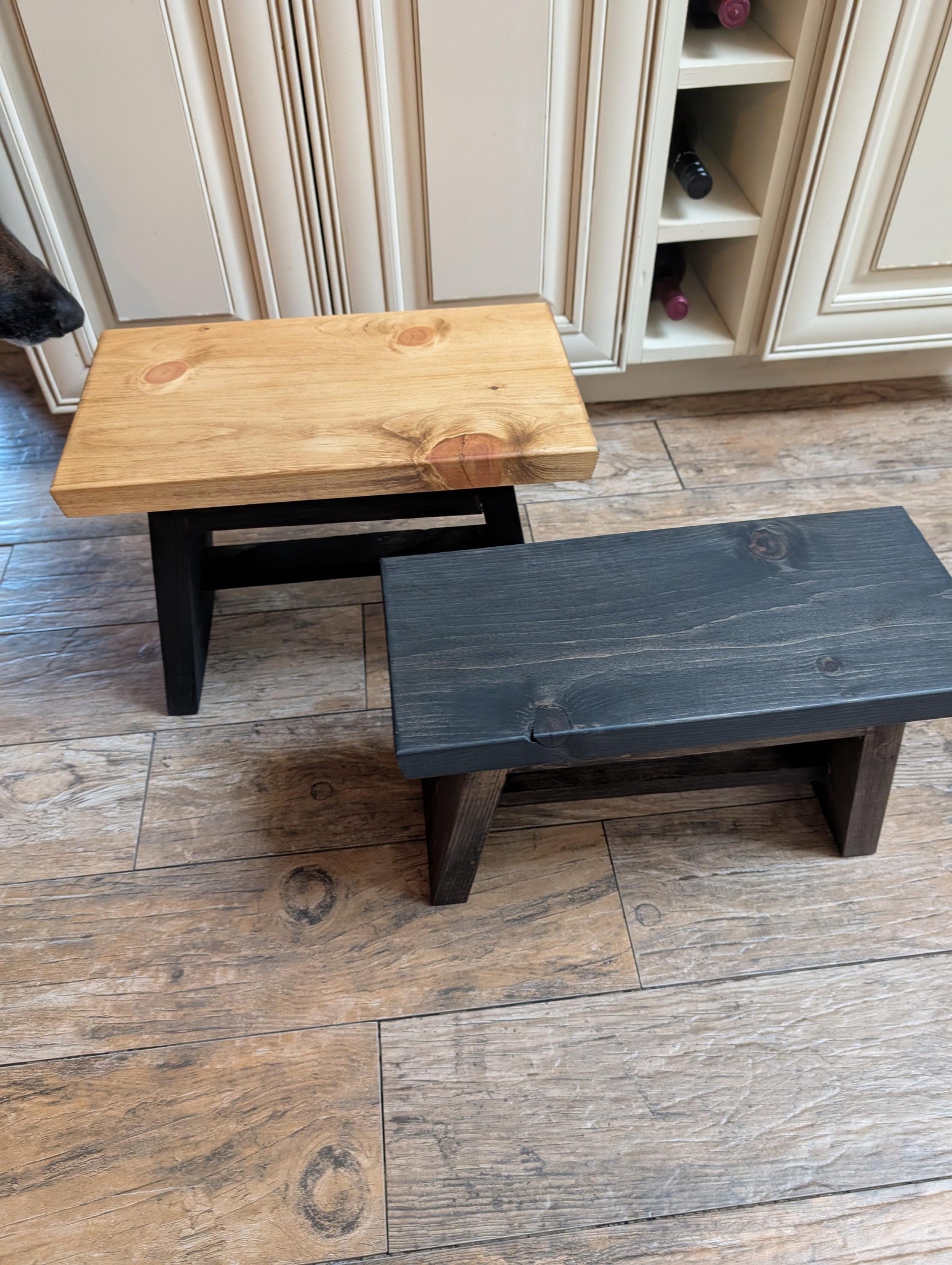 Handcrafted Rustic Wooden Step Stool: Farmhouse Kitchen Decor (15.5x8 ...