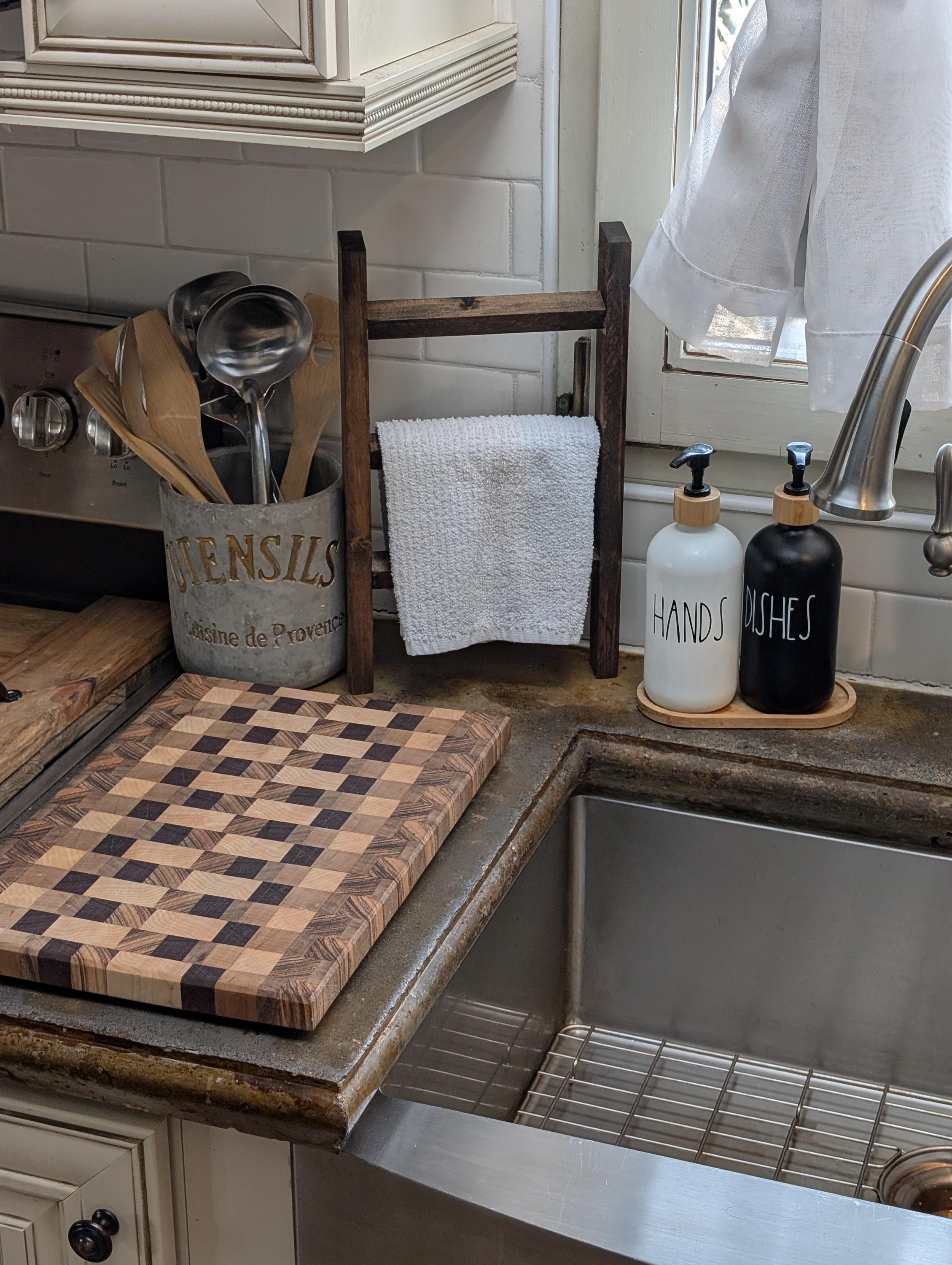 Handcrafted Decorative Countertop Ladder | Rustic Farmhouse Bathroom ...