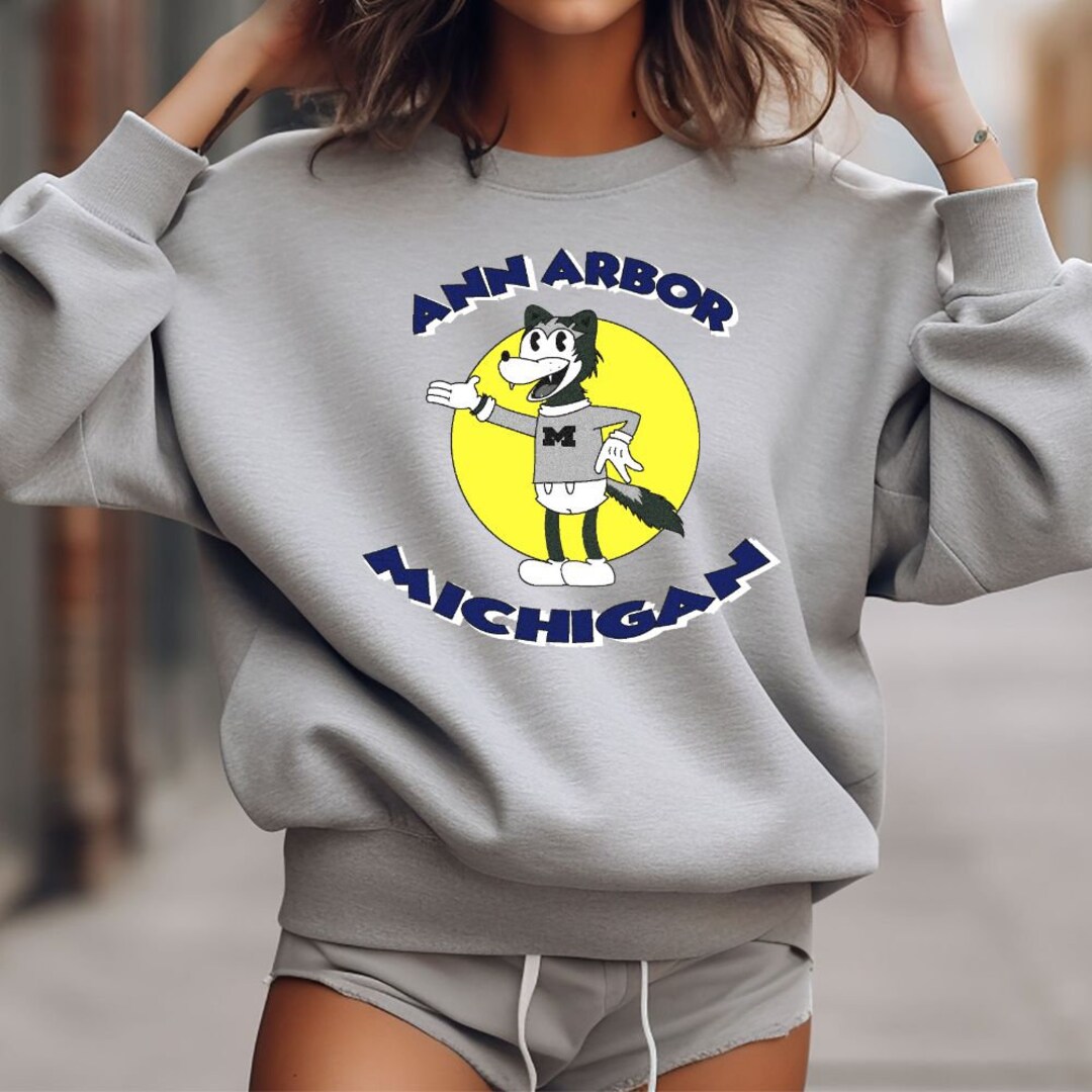 Vintage Michigan Sweatshirt / Starring Biff the Wolverine - Etsy
