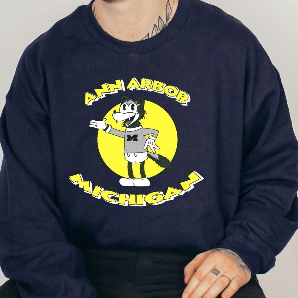 Vintage Michigan Sweatshirt / Starring Biff the Wolverine - Etsy