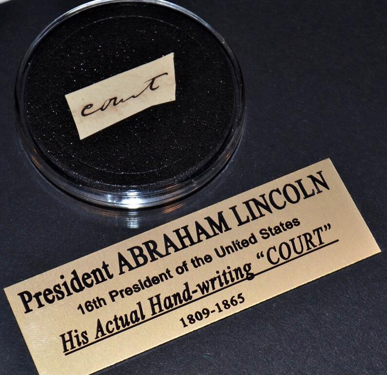 ABRAHAM LINCOLN Signed in His Hand the Word,"court" Exhibit W/ Photos ...