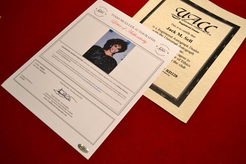 WHITNEY HOUSTON Signed Original Rare Autograph, Frame, Plaque, COA ...