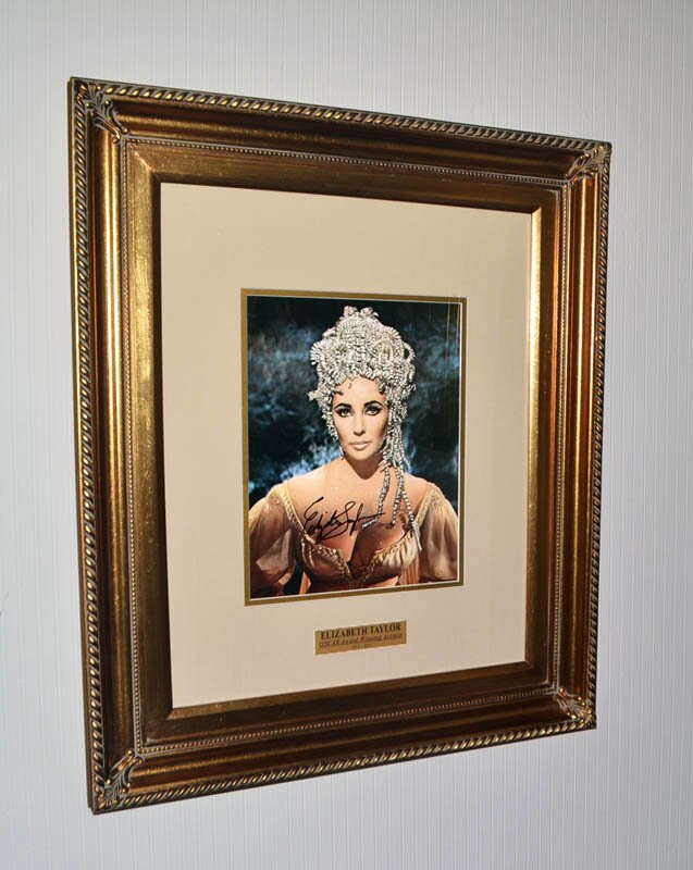 ELIZABETH TAYLOR Signed Stunning Liz Autograph, Custom Frame, CLEOPATRA ...
