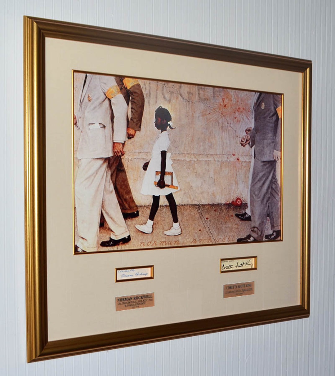 The "problem We All Live With" Signed CORETTA SCOTT KING, Norman Rockwell W/ Ruby Bridges ...