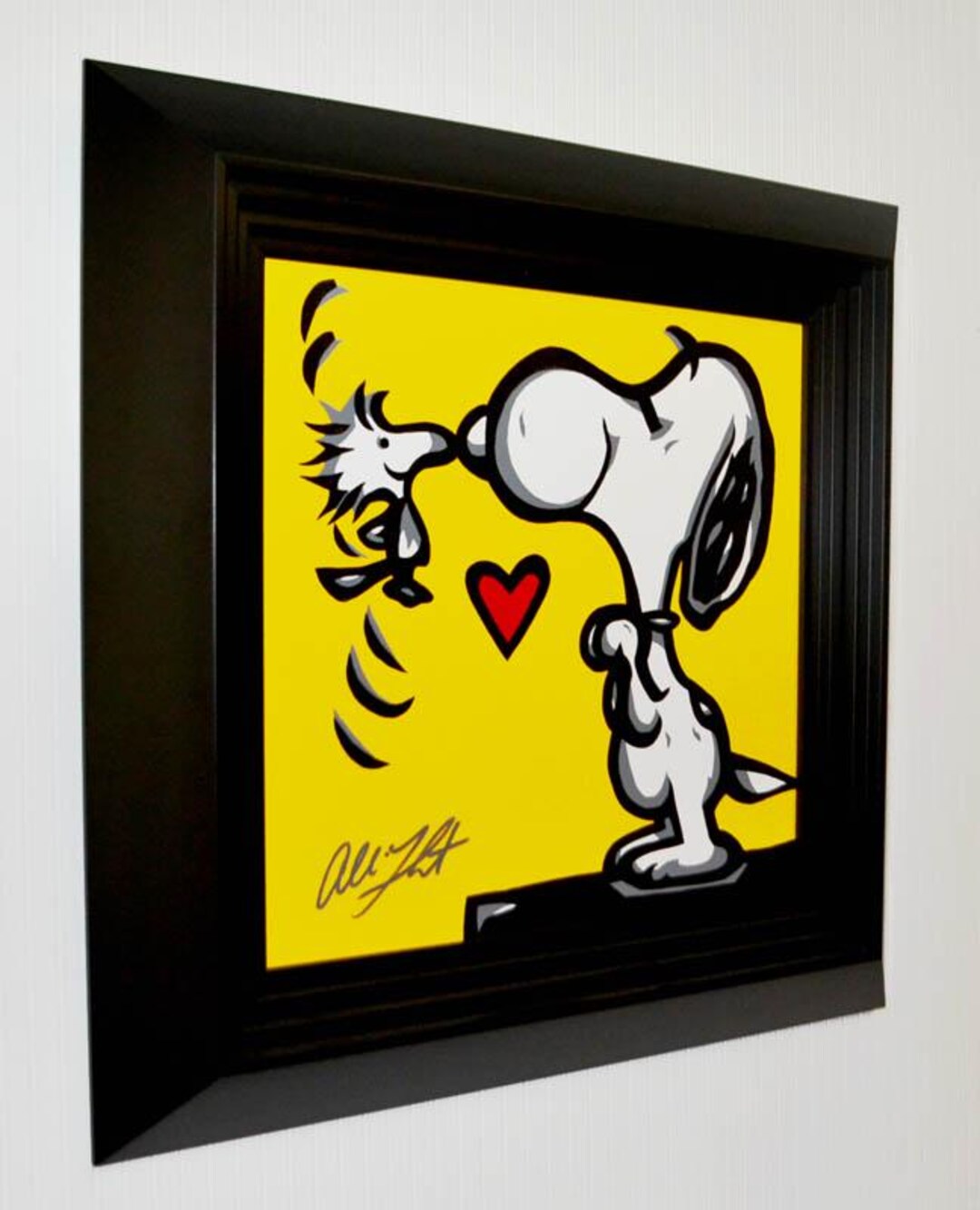 Snoopy "love LIFTS You Up" Acrylic on Canvas, Painting, Signed Allison ...