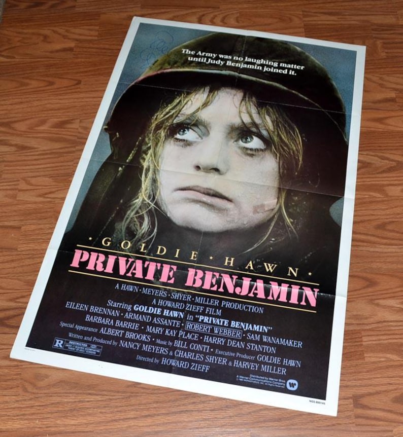 Original 1980s, Goldie Hawn POSTER Signed PRIVATE BENJAMIN Autograph, 1 ...