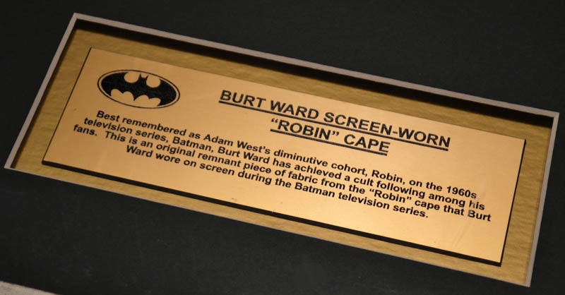 BURT WARD Signed Autograph Piece of Robin Costume, Framed, COA Uacc ...