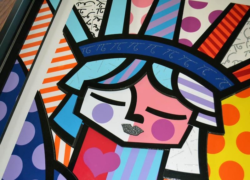 Romero Britto "free" Liberty 3D Giclee: Hand Signed, Mixed Media - Etsy