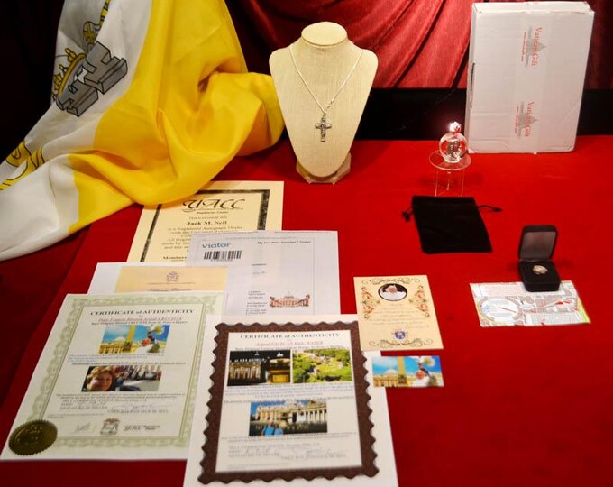 POPE FRANCIS, Blessed Crucifix, Good Shepherd CROSS, Holy Vatican Water ...
