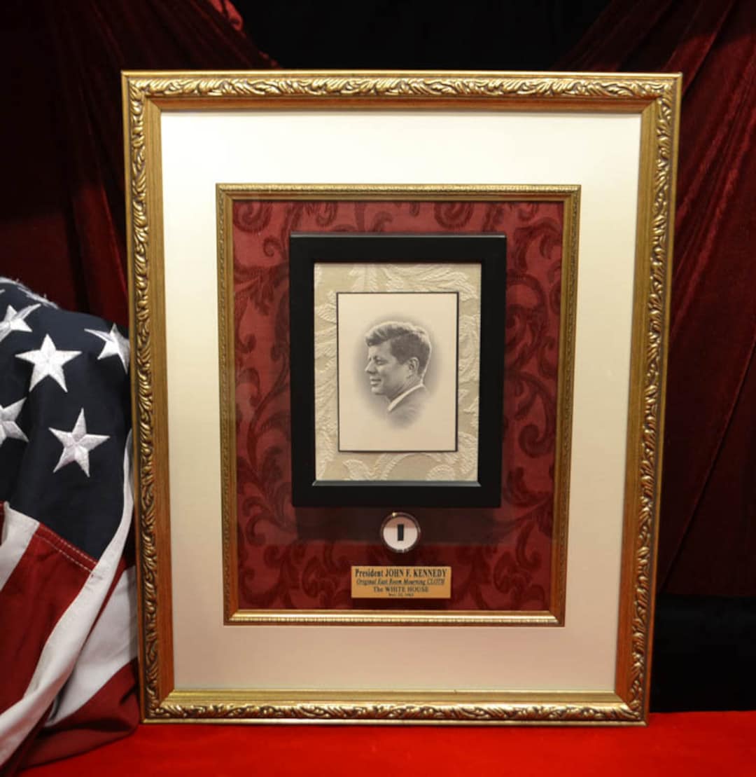 JFK Collection: Talking Frame & Original Funeral Cloth, John F. Kennedy ...