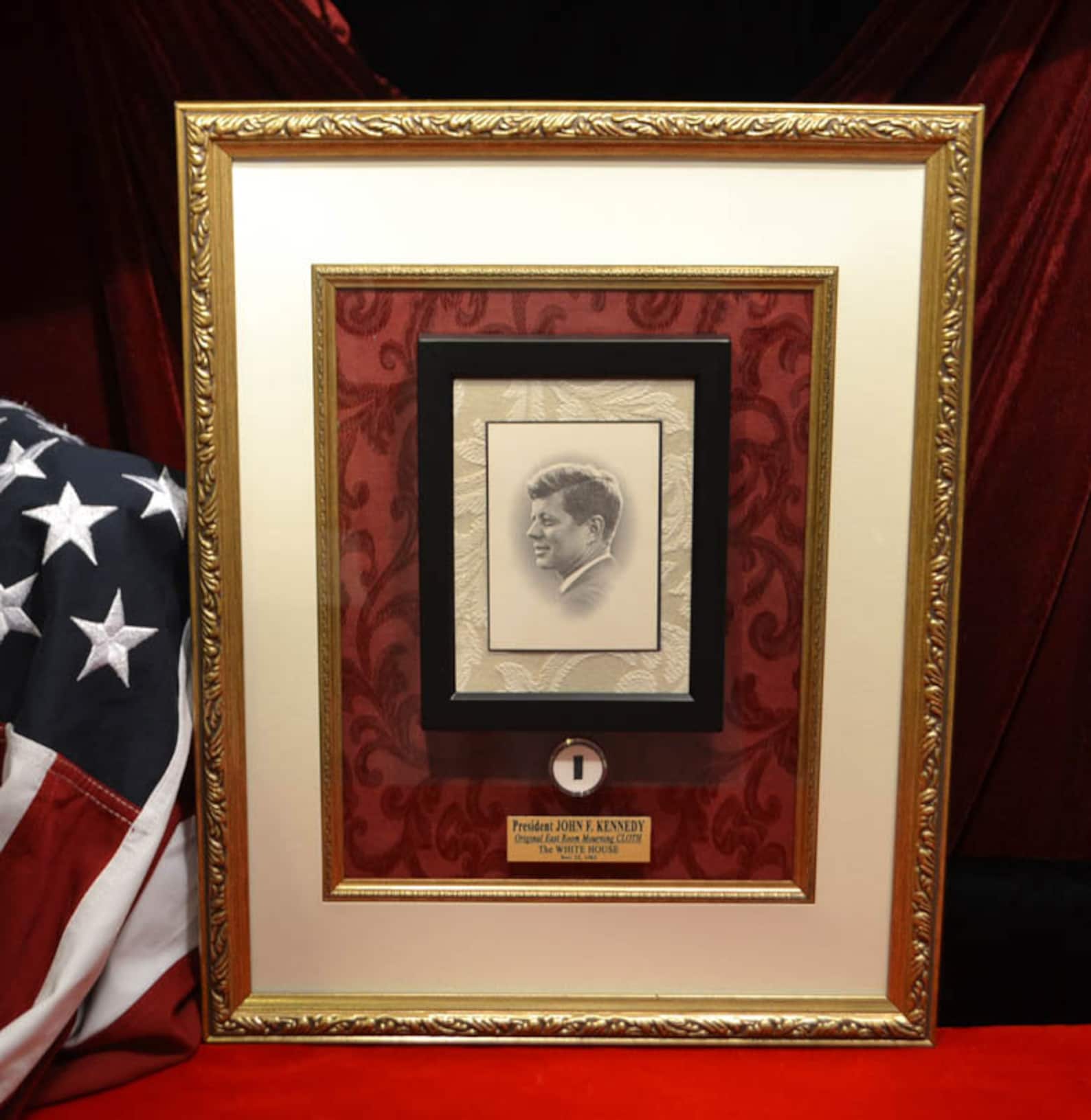 JFK Collection: Talking Frame & Original Funeral Cloth, John F. Kennedy ...