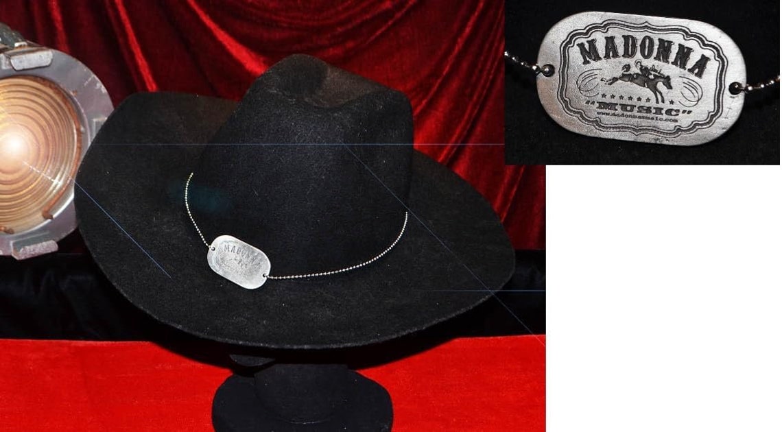 MADONNA Autograph Cowboy HAT Costume Piece Framed Cd UACC - Etsy
