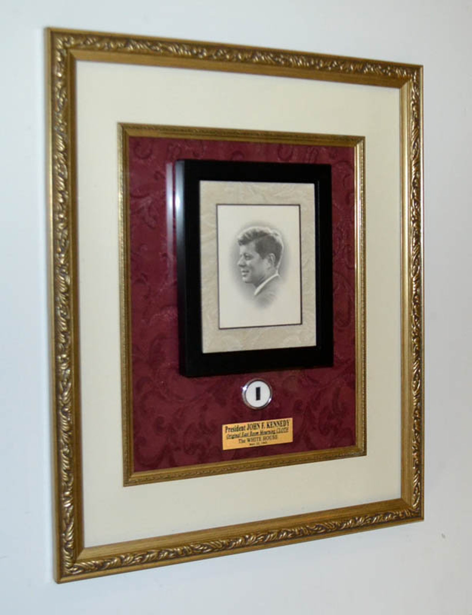 JFK Collection: Talking Frame & Original Funeral Cloth, John F. Kennedy ...