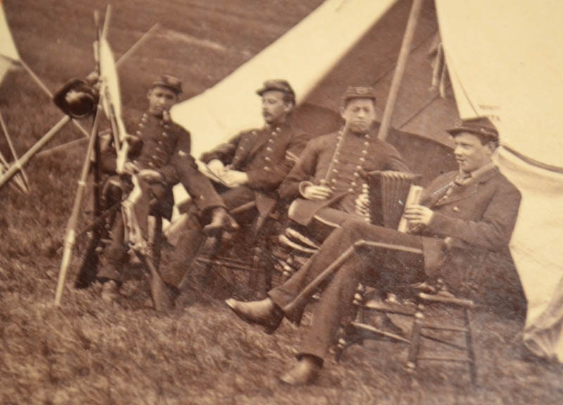 Civil War Stereoview Photo: Union Soldiers Playing Accordion - Etsy