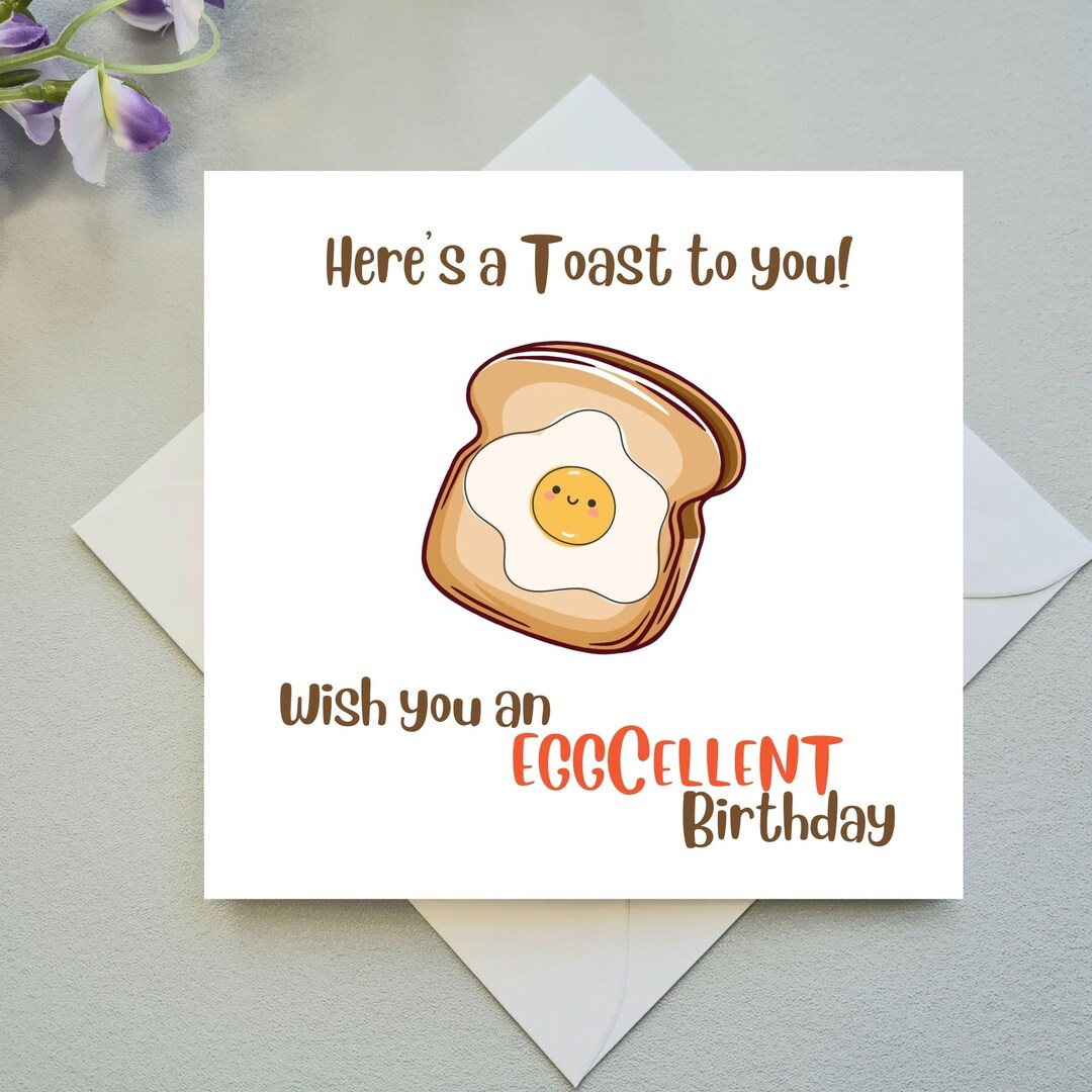 Personalized Egg on Toast Birthday Card; Fun Birthday Card - Etsy