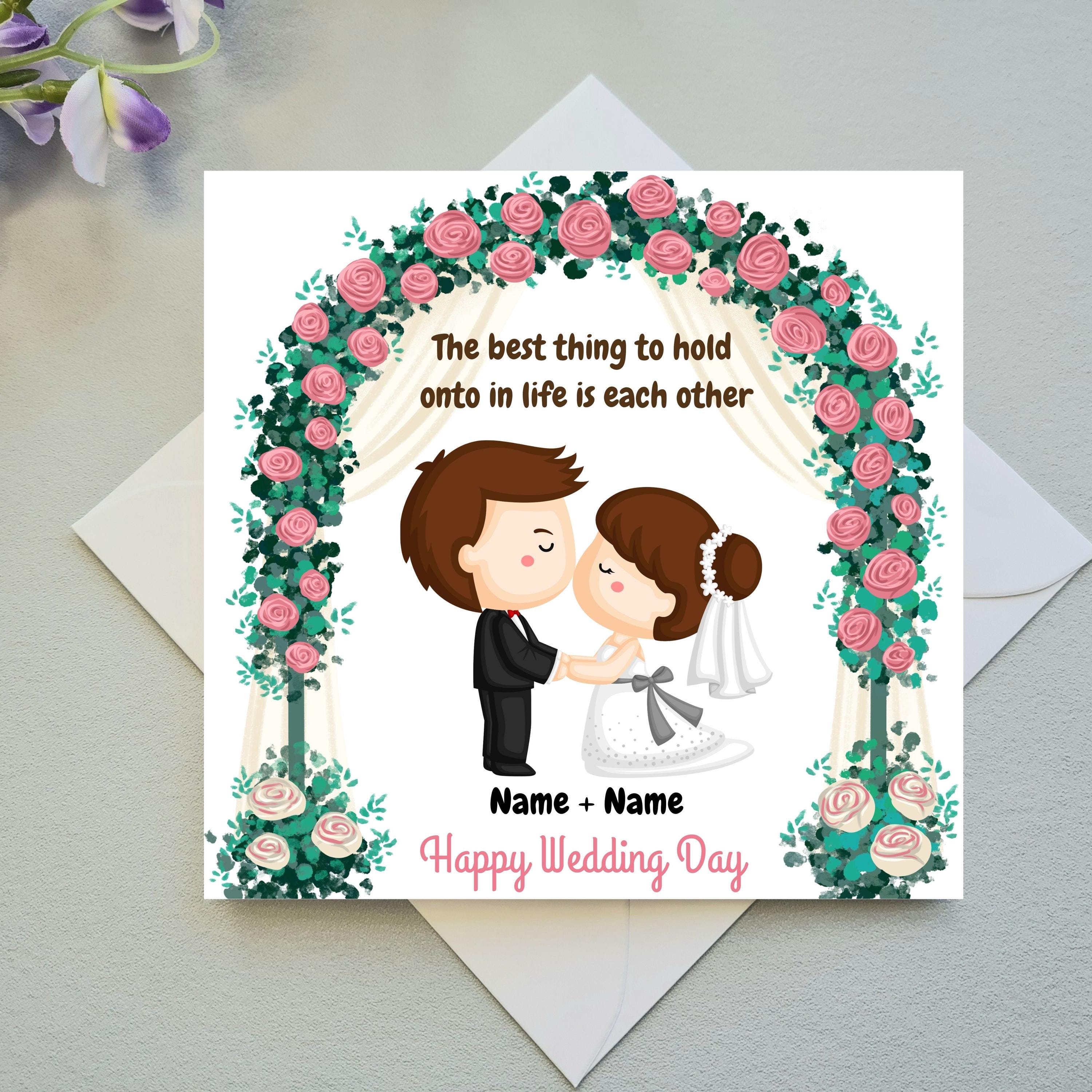 Bride and Groom Wedding Card; Personalized Wedding Card - Etsy