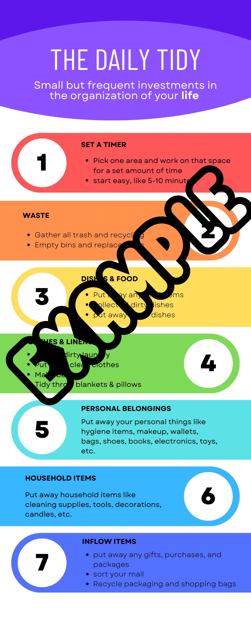 The Daily Tidy Printable Guide - Etsy