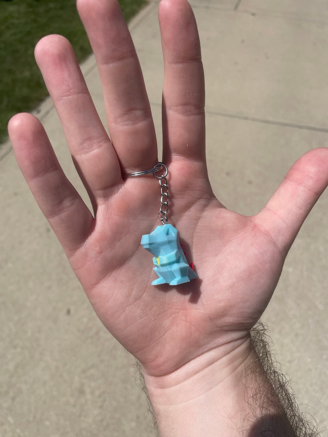Low-poly Generation 2 Totodile Pokémon Starter Keychain - Etsy