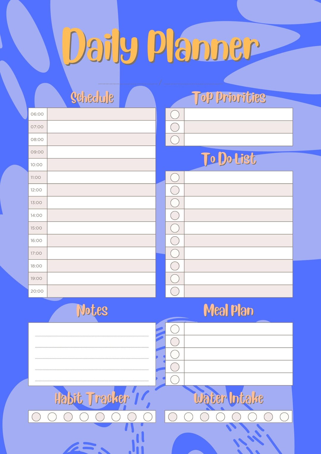 Cute Daily Schedule Planner | Printable Weekly Planner | Kawaii Digital ...
