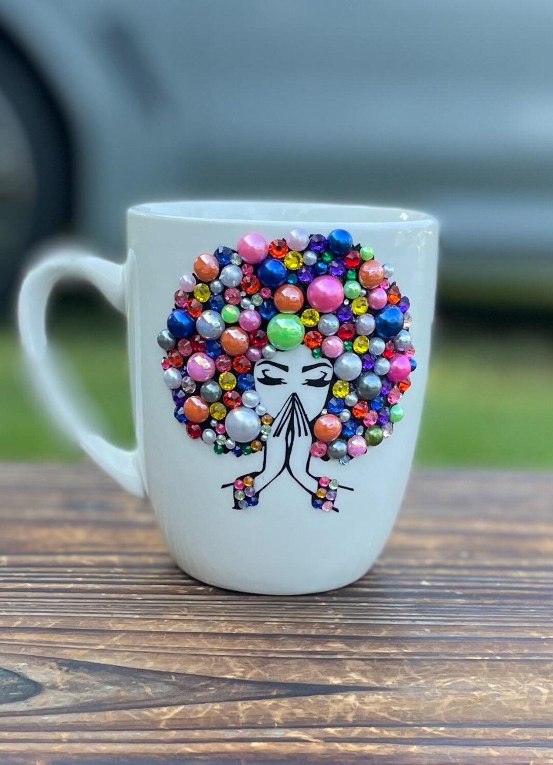 Multi Color Bling and Pearl Mug - Etsy