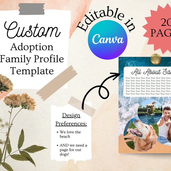 Canva Template Adoption Book - Etsy