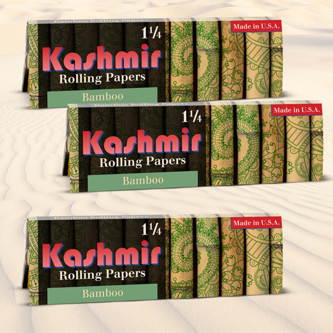 Kashmir Bamboo Rolling Paper 1 1/4 With Ash Tray Roll Paper 50count ...