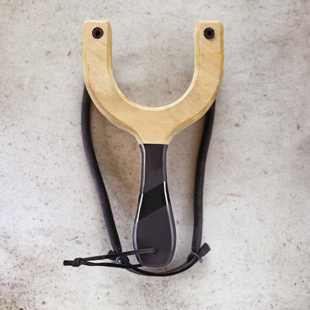 Handmade Wood Slingshot - “cash” (matte Black / Gloss Black ...