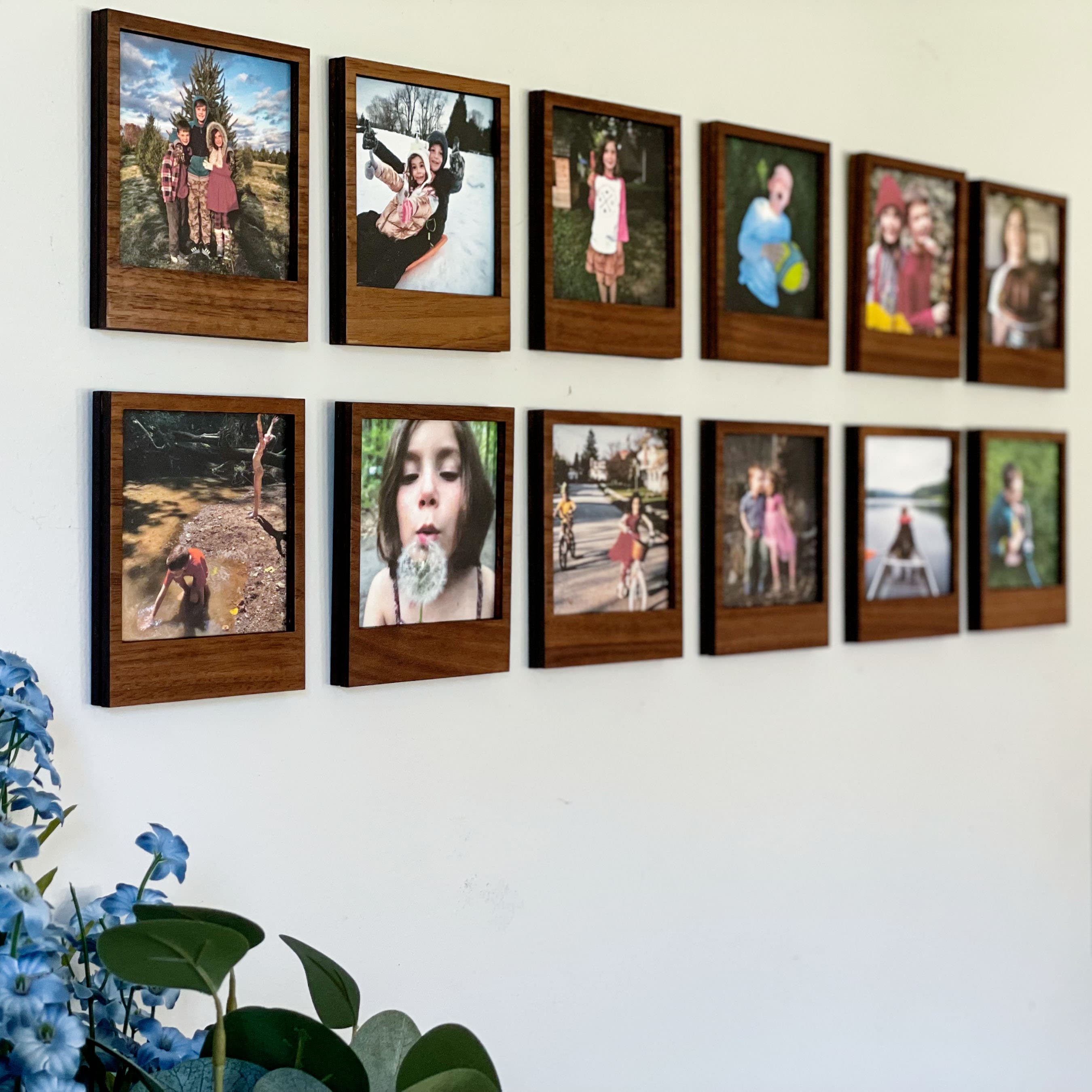 Wood 'polaroid' Frame, Magnetic, With Ferromagnetic Hanging Tape - Etsy