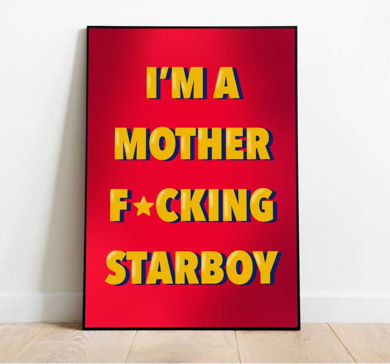 Starboy Print | the Weeknd | Lyric Poster | Digital Art | Wall Art ...