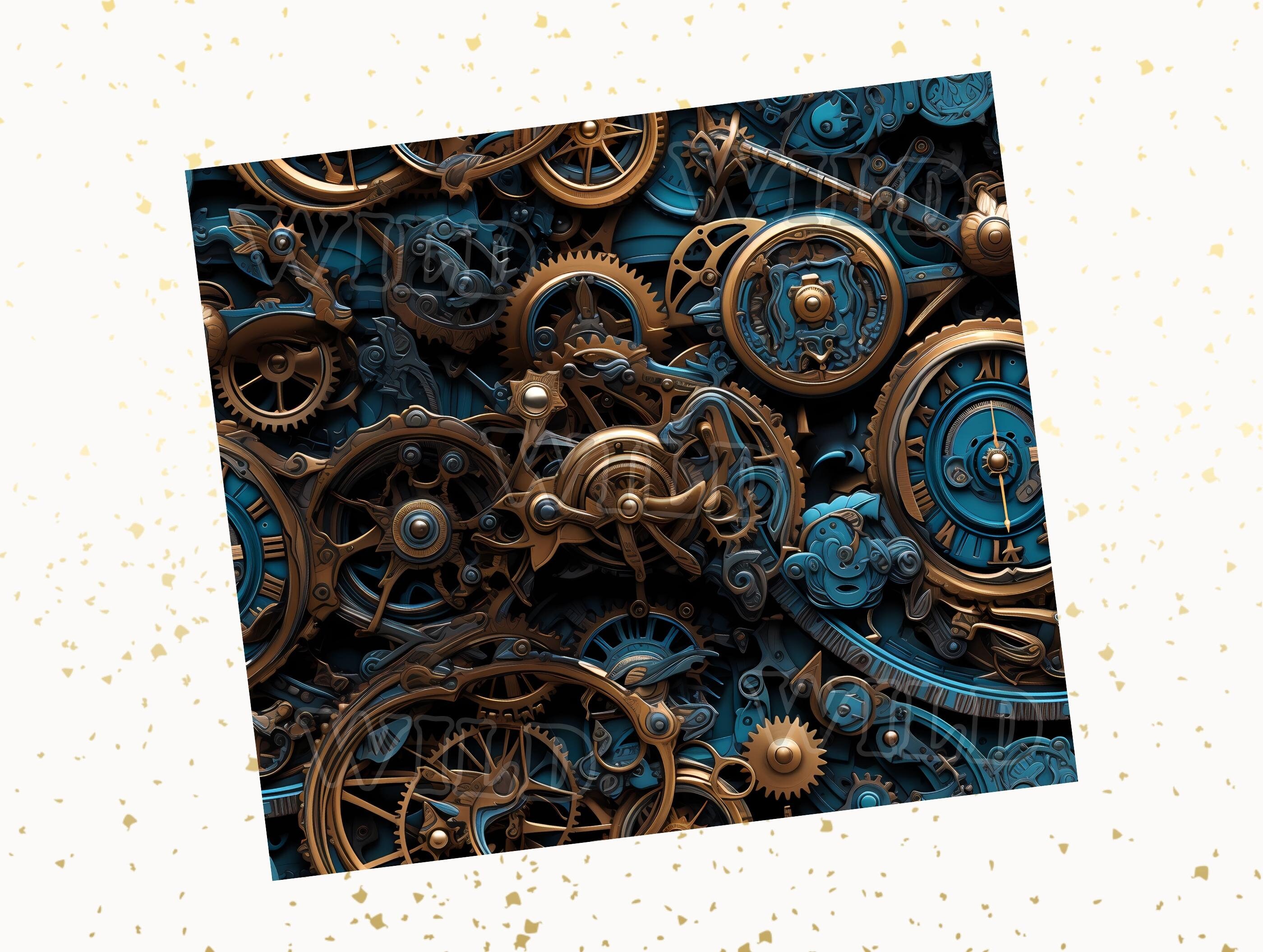 Steampunk Pattern | Warped Cogs Wrap | Unique Gift | 20 Oz Straight ...
