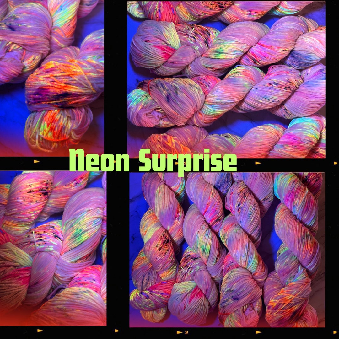 Neon Surprise Fingering Weight 70 Superwash Merino/ 30 Recycled Nylon ...