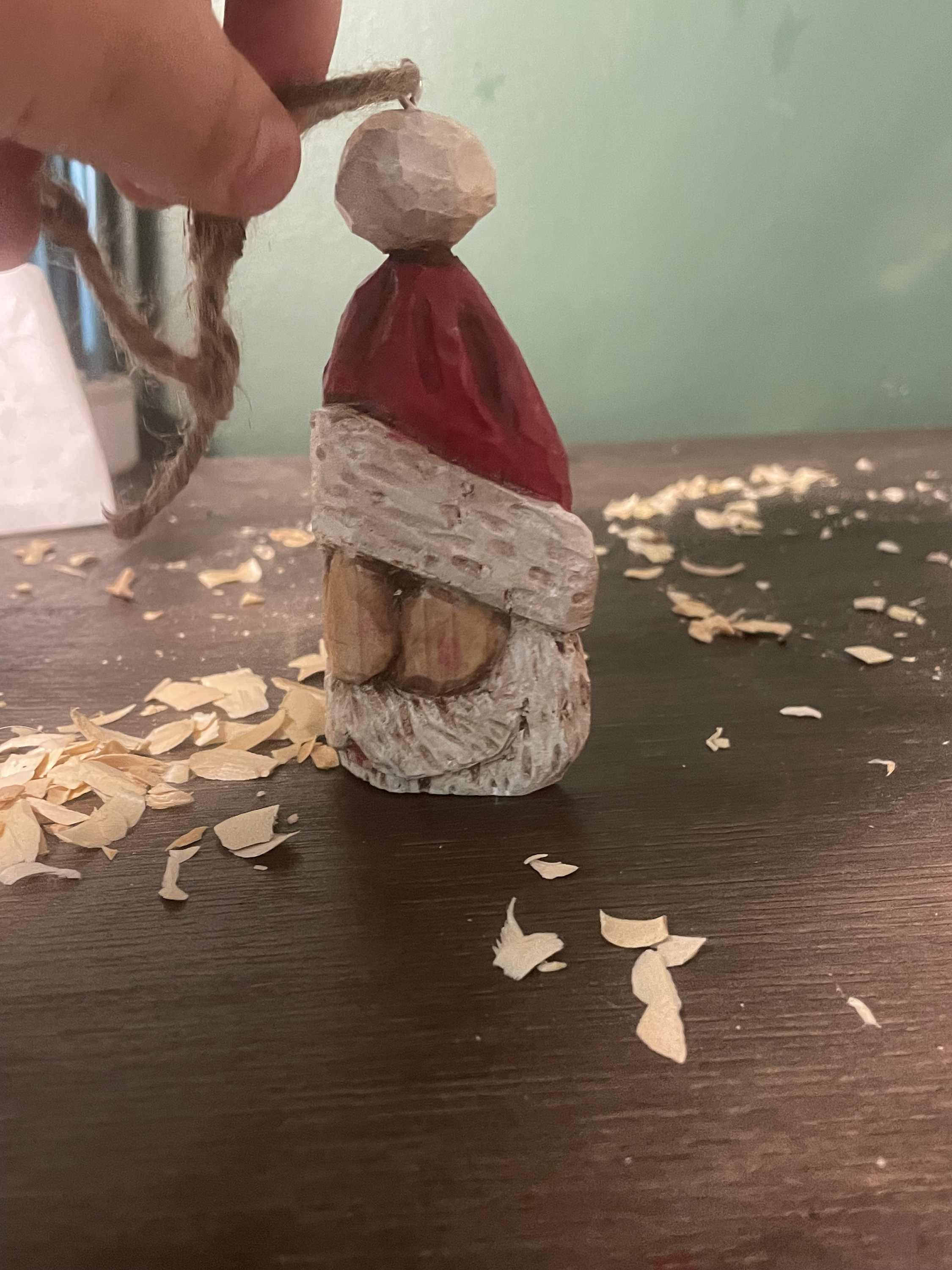 Custom Hand Carved Santa Head Ornament - Etsy