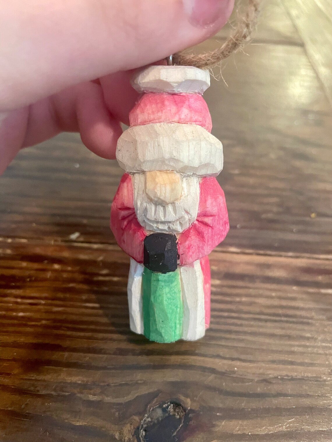 Custom Hand Carved Santa Ornament - Etsy