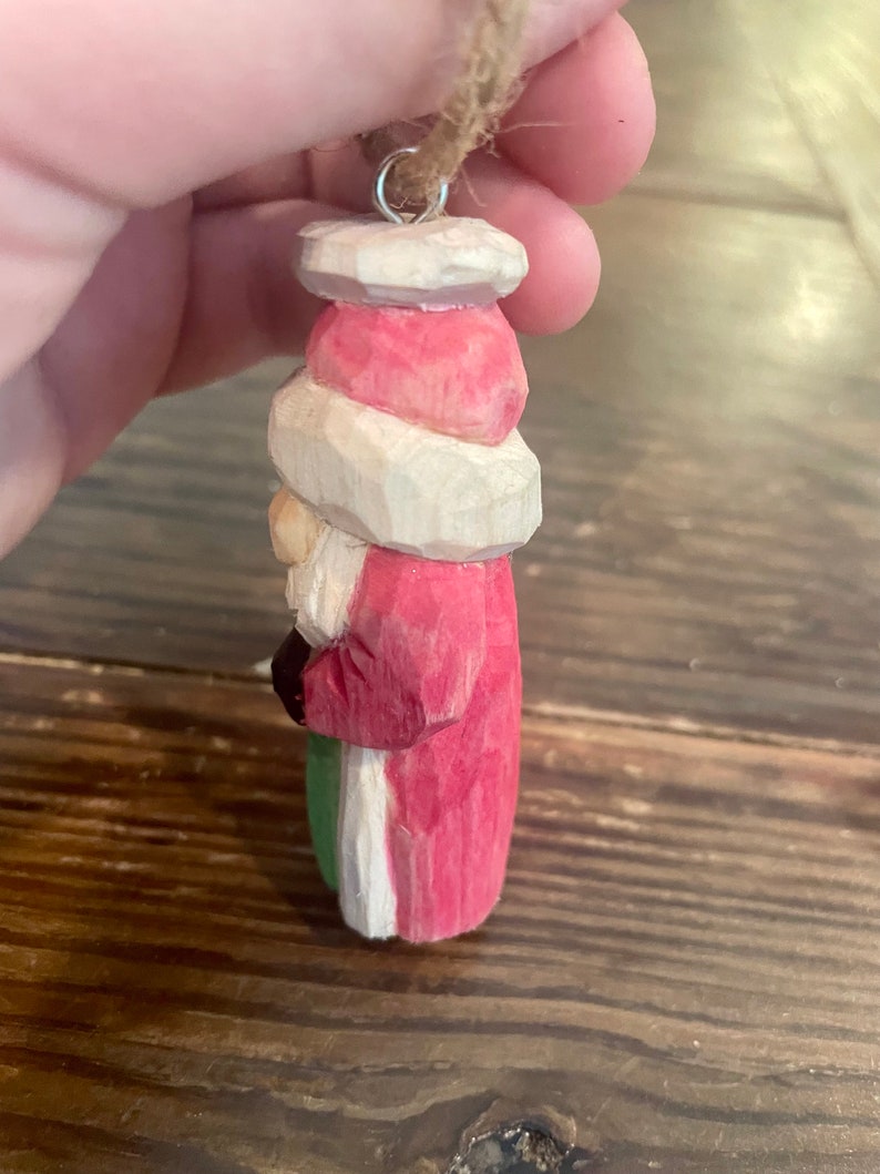 Custom Hand Carved Santa Ornament - Etsy