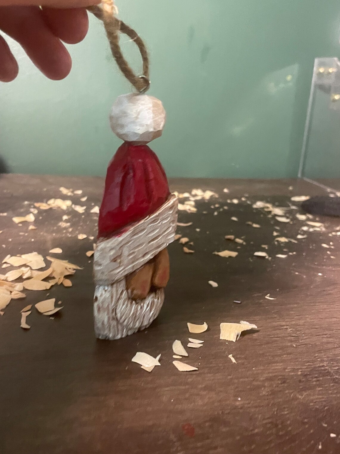 Custom Hand Carved Santa Head Ornament - Etsy