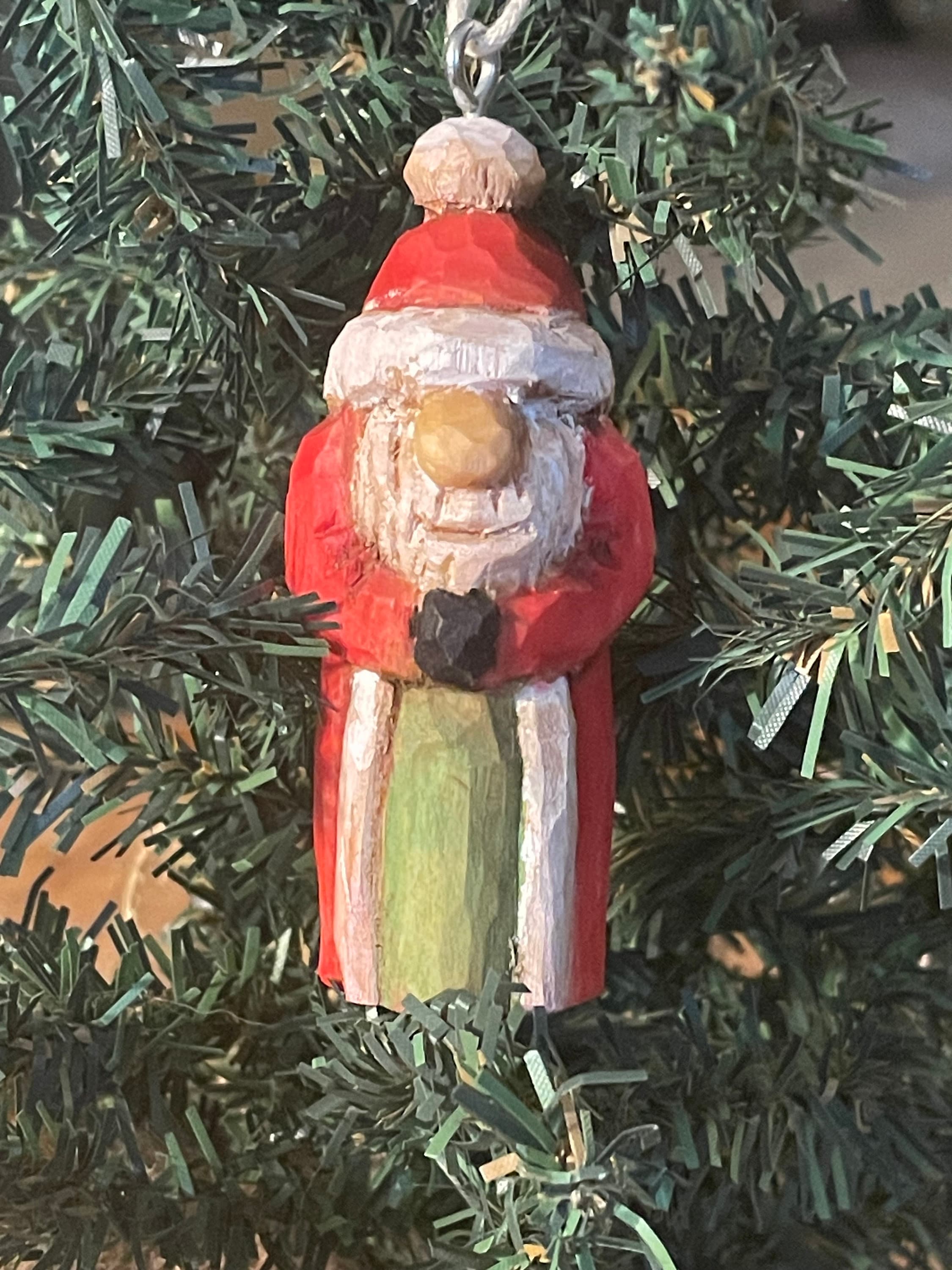 Custom Hand Carved Santa Ornament - Etsy