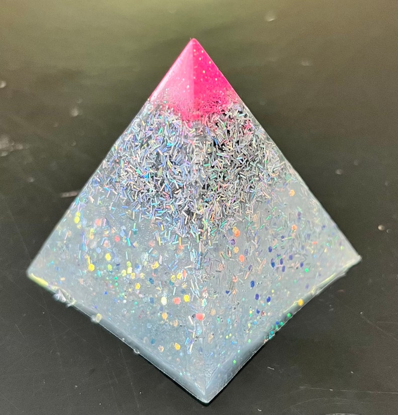 Glitter Resin Pyramid Paperweight - Etsy
