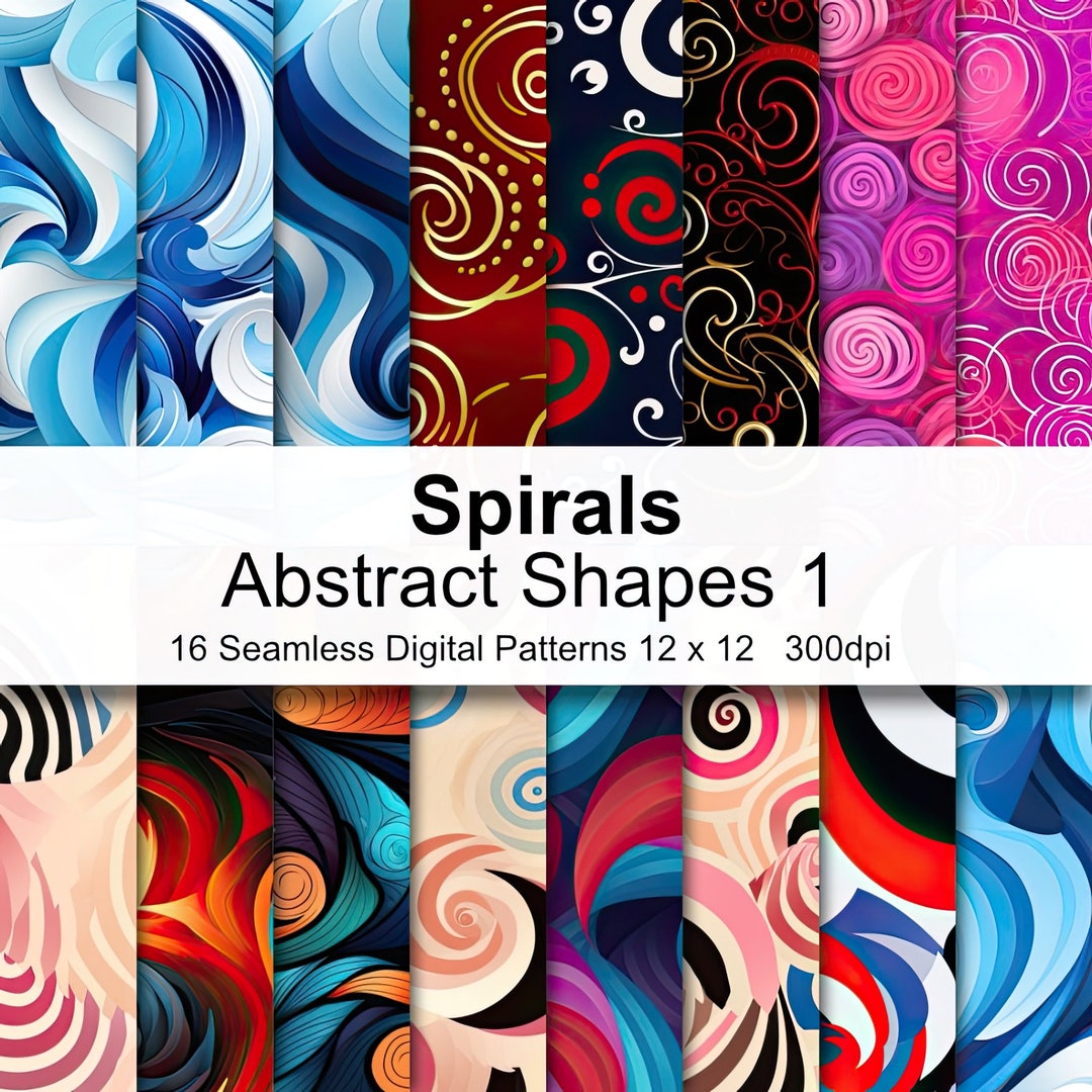 Abstract Spiral Patterns Digital Paper 1 - Etsy